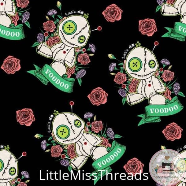 PRE ORDER - Voodoo Doll Floral - Fabric – Little Miss Threads